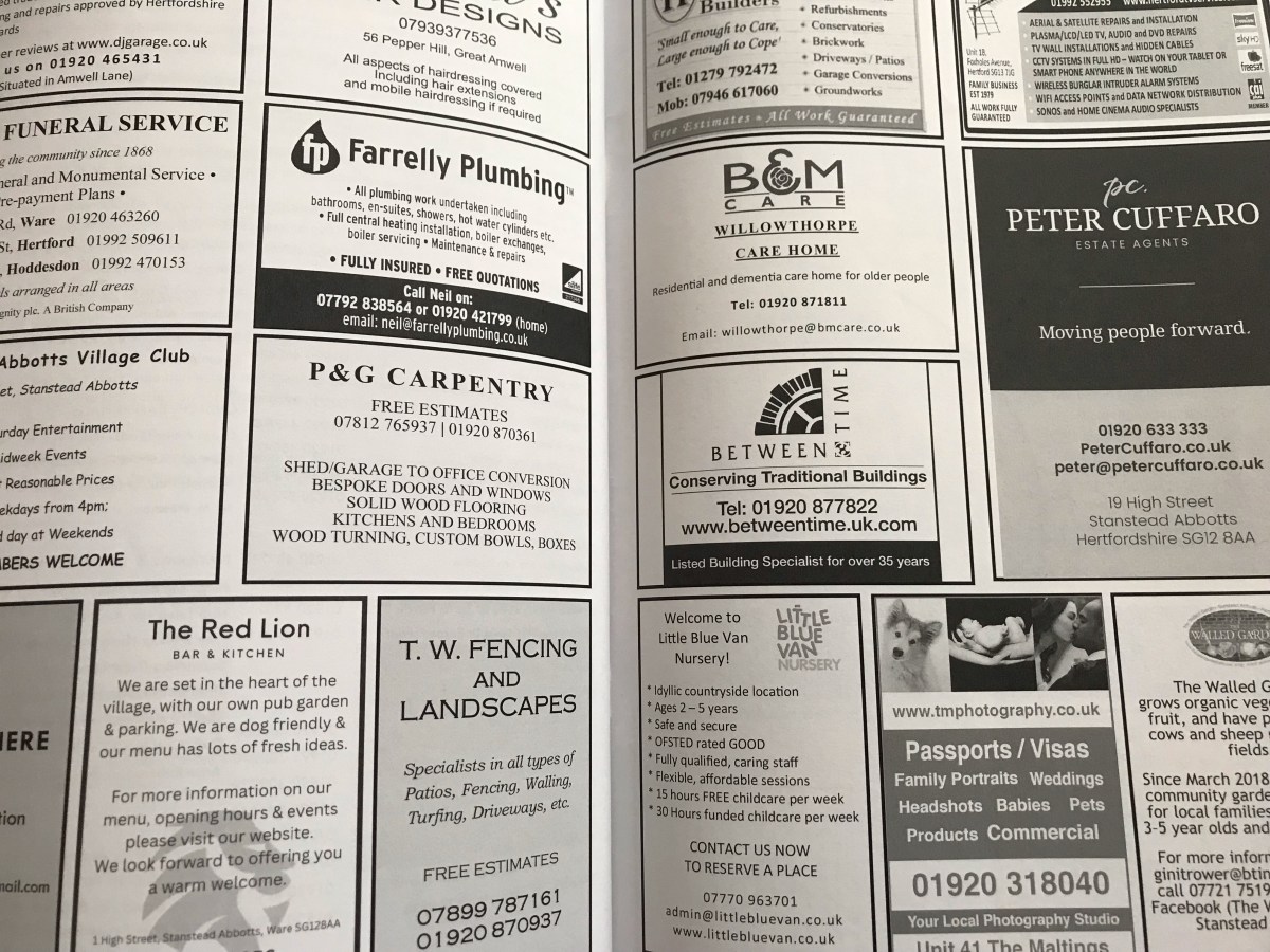 Advertise with us! | The Three Villages