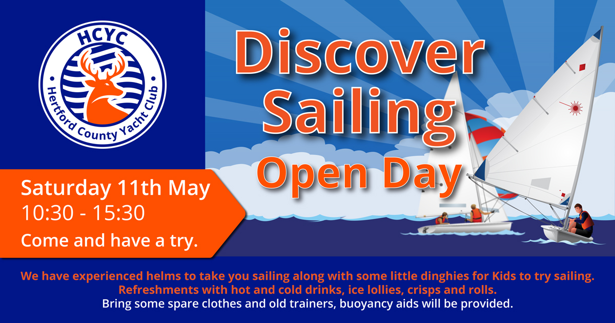 Hertford County Yacht Club Open Day: Discover Sailing! | The Three Villages
